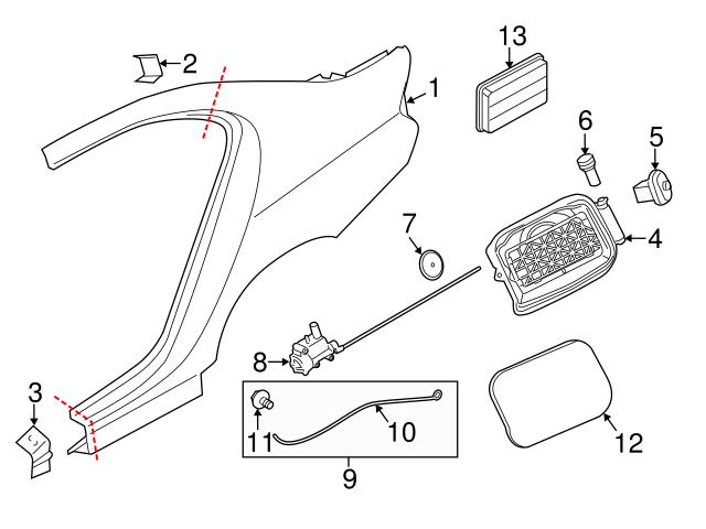 Genuine BMW 41007204341 Fuel Filler Door - BMW