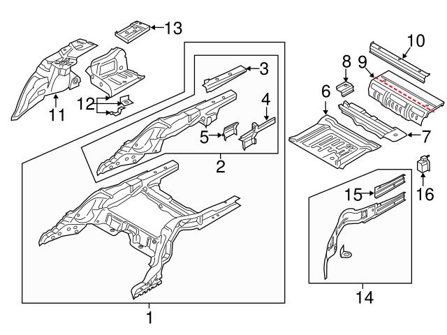 Genuine BMW 41007413063 Frame Side Member Reinforcement; Left - BMW