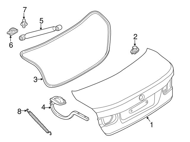 Genuine BMW 41007420783 Deck Lid Hinge; Rear Left - BMW | 41007286957 ...