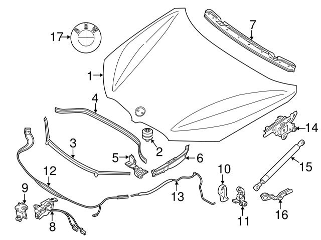 Genuine BMW 41007427126 Hood Hinge; Right - BMW