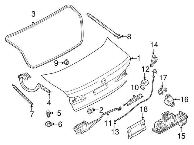 Genuine BMW 41007440697 Deck Lid Hinge; Left - BMW