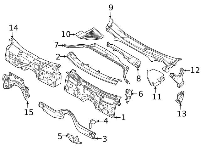 Genuine BMW 41007481032 Cowl Crossmember; Front - BMW
