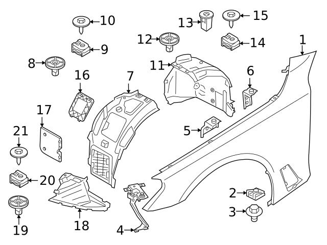 Genuine BMW 41007481063 Fender Bracket; Left - BMW