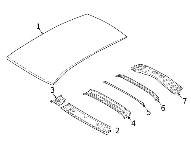 Genuine BMW 41007493992 Roof Header Panel Bracket; Right - BMW