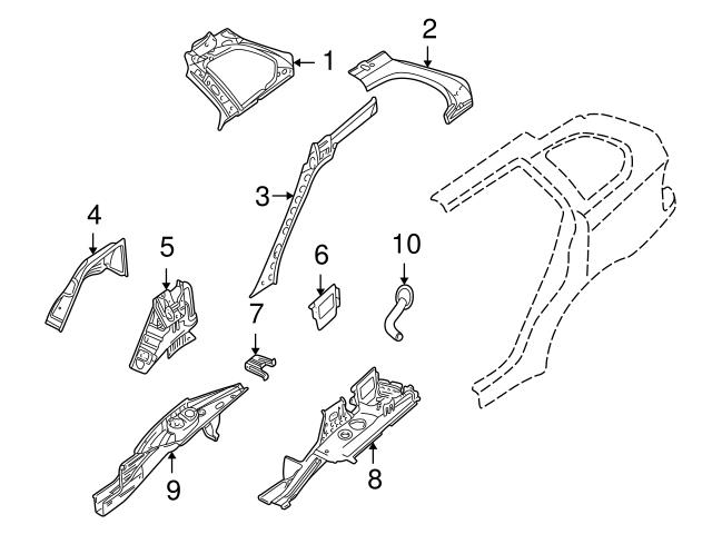 Genuine BMW 41117009370 Fender Liner Extension; Right - BMW
