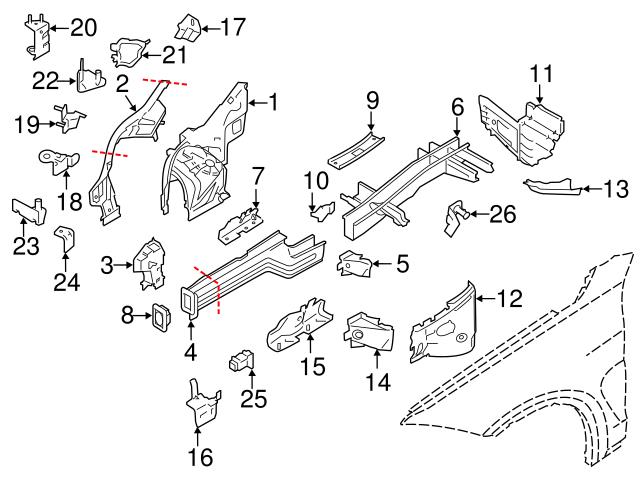 Genuine BMW 41117174270 Fender Bracket; Right - BMW | 41117174316