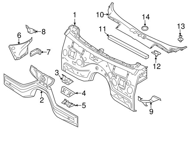 Genuine BMW 41117267111 Cowl Crossmember Bracket; Lower - BMW