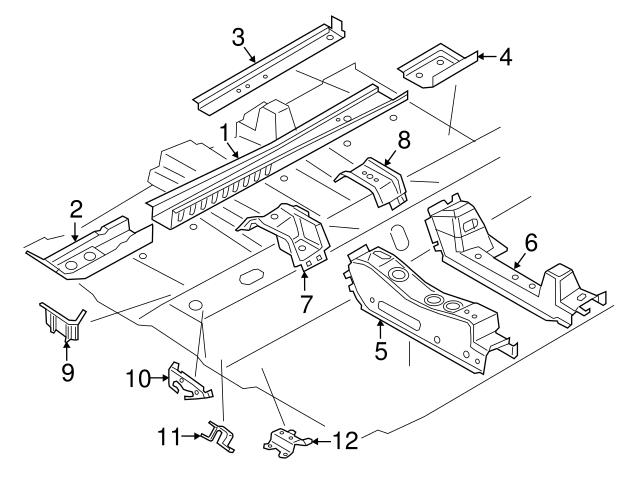 Genuine BMW 41117361194 Floor Pan Reinforcement Bracket; Right - BMW