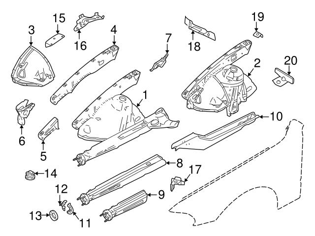Genuine BMW 41118203522 Fender Brace; Right - BMW