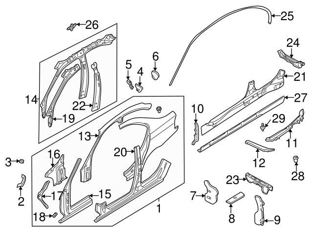 Genuine BMW 41127039693 Rocker Panel; Left Inner - BMW | 41118233495