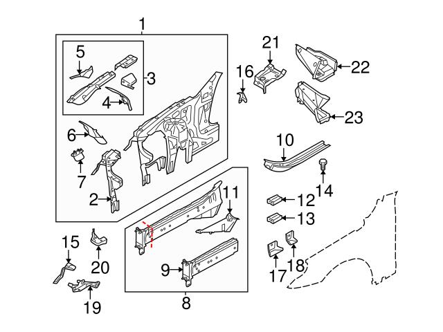 Genuine BMW 41147111292 Fender Filler Panel; Right - BMW