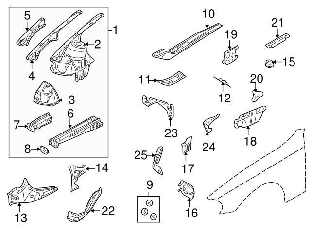 Genuine BMW 41148209665 Brake Hydraulic Line Bracket; Left - BMW