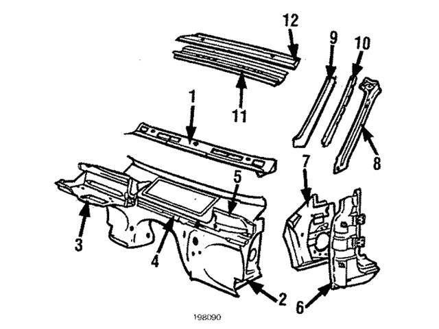 Genuine BMW 41211940063 A Pillar Bracket; Left - BMW | 41211888469