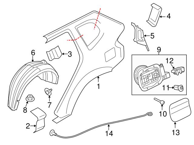 Genuine BMW 41212993067 Tail Light Pocket; Left - BMW