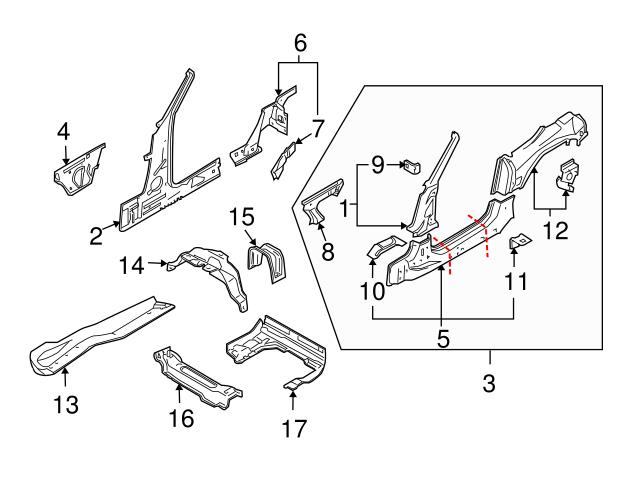 Genuine BMW 41217064693 Rocker Panel Bracket; Left, Right - BMW