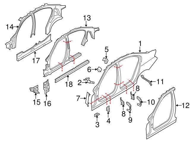 Genuine BMW 41217298015 Uniside Bracket; Left, Left Upper - BMW