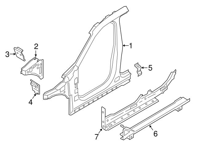 Genuine BMW 41217407917 Rocker Panel Brace; Left - BMW