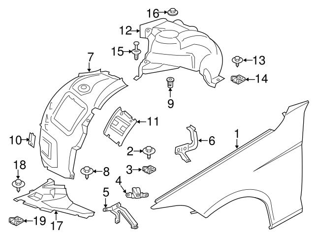 Genuine BMW 41357329539 Fender Bracket; Left Upper - BMW | 41007347871