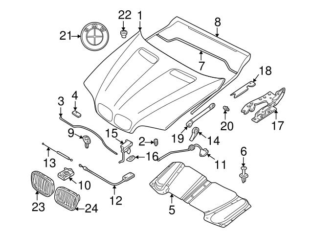 Genuine BMW 41617006124 Hood Hinge; Right - BMW