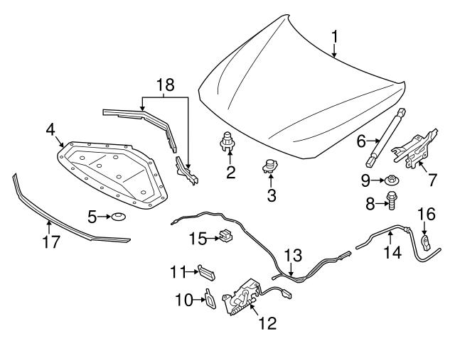Genuine BMW 41617286343 Hood Hinge; Front Left - BMW
