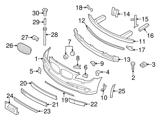 Genuine BMW 51110447752 Bumper Cover Reinforcement Bracket - BMW