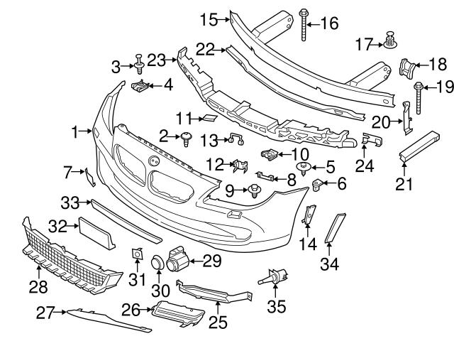 Genuine BMW 51117158894 Bumper Cover Bracket; Right Outer - BMW