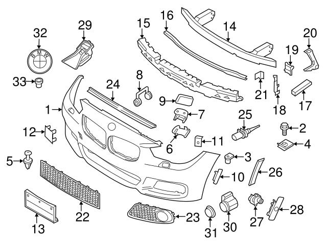 Genuine BMW 51117211095 Bumper Cover Bracket; Left - BMW