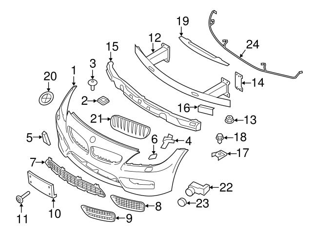 Genuine BMW 51117231091 Headlight Washer Cover; Left - BMW