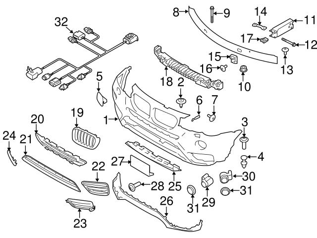 Genuine BMW 51117276426 Bumper Cover Bracket; Left, Right - BMW