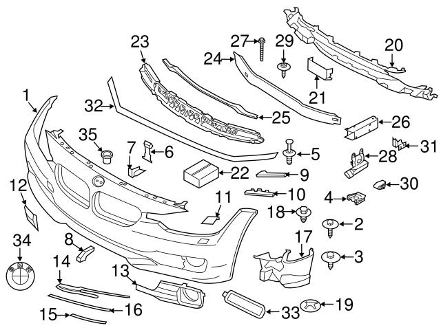 Genuine BMW 51117292732 Fog Light Trim; Front Right - BMW