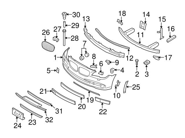 Genuine BMW 51117335053 Headlight Washer Cover; Left - BMW