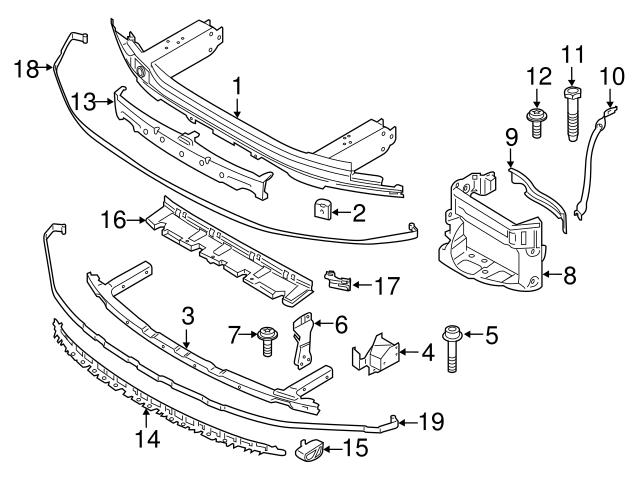 Genuine BMW 51117357215 Bumper Cover Bracket; Left, Front Left Inner - BMW
