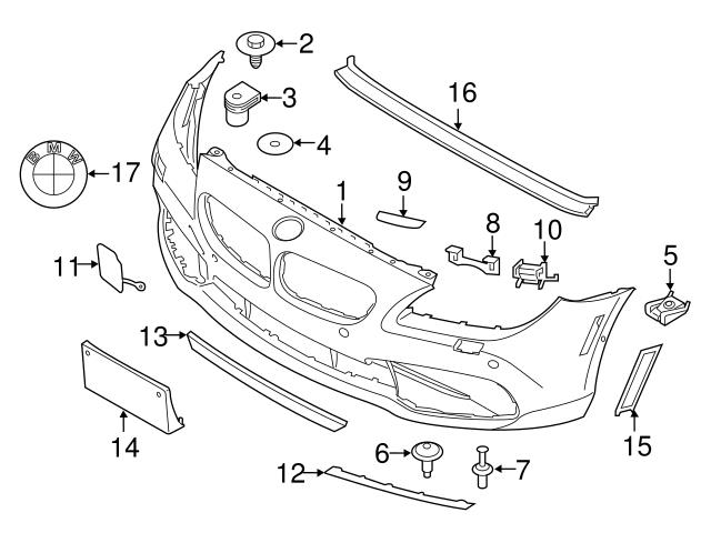 Genuine BMW 51117409533 Headlight Washer Cover; Left - BMW