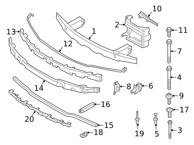 Genuine BMW 51117422233 Bumper Energy Absorber Bracket; Left - BMW