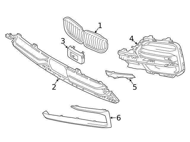 Genuine BMW 51117449692 Grille Molding; Right - BMW
