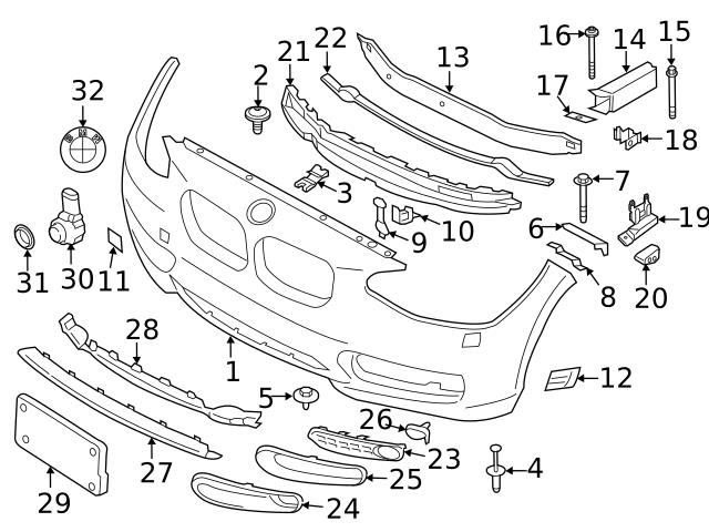 Genuine BMW 51117452303 Fog Light Trim; Left - BMW