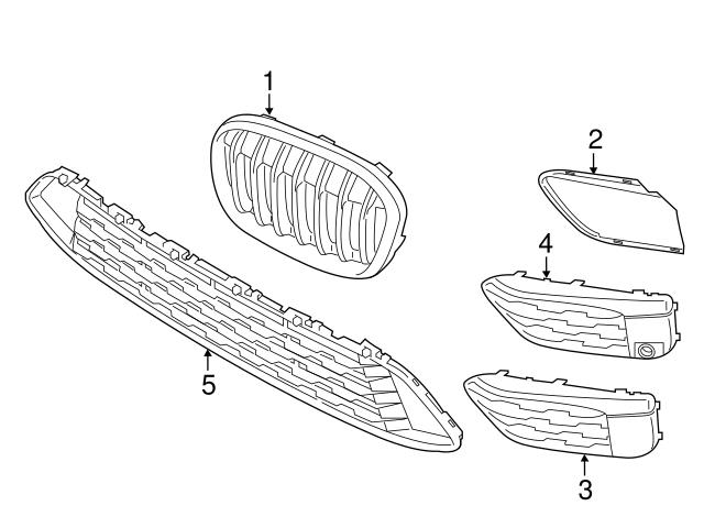 Genuine BMW 51117453979 Grille; Left - BMW