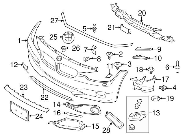 Genuine BMW 51117459119 Bumper Cover Reinforcement Bracket - BMW