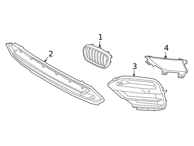Genuine BMW 51117459525 Grille Molding; Left - BMW