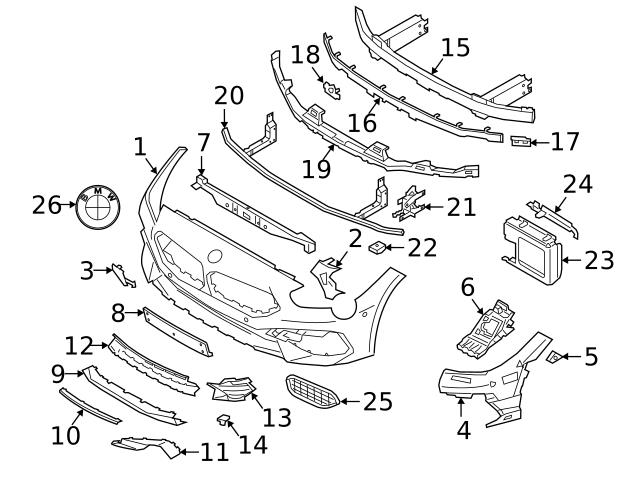 Genuine BMW 51117489709 Grille; Left - BMW