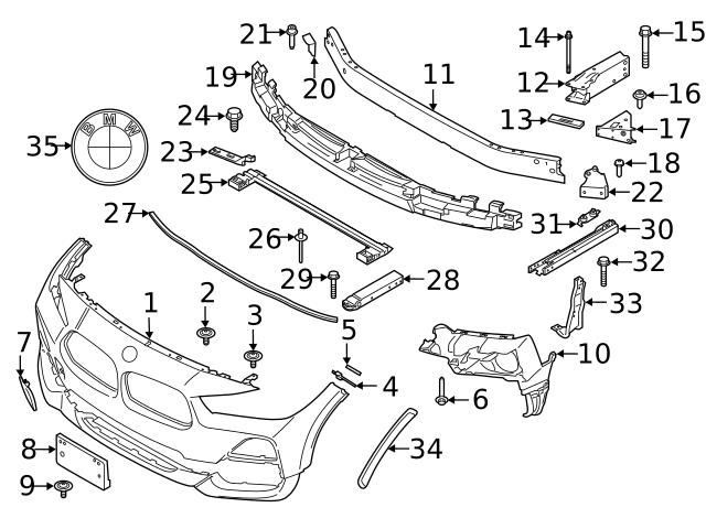 Genuine BMW 51117498085 Bumper Cover Brace; Right - BMW | 51117301586