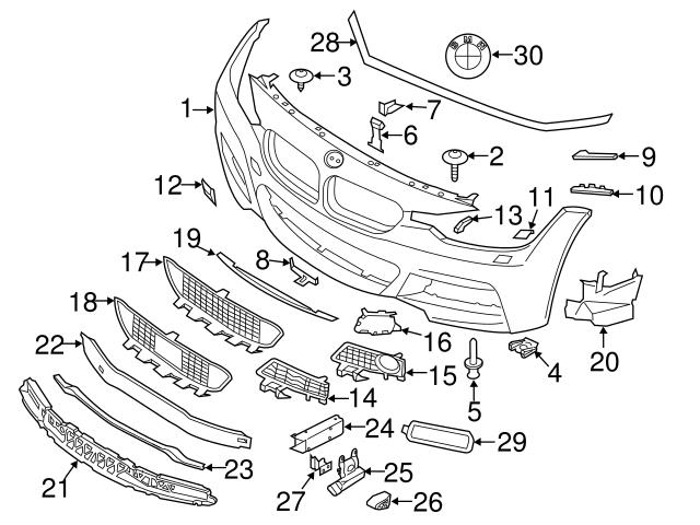 Genuine BMW 51118051190 Bumper Cover Reinforcement Bracket; Right Lower ...