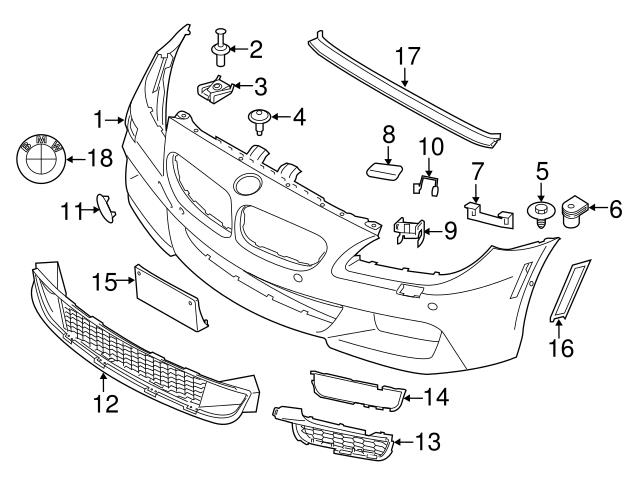 Genuine BMW 51118052711 Headlight Washer Cover; Left - BMW
