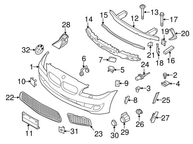 Genuine BMW 51118055235 Headlight Washer Cover; Left - BMW