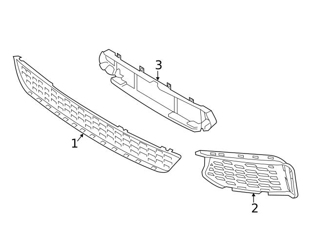 Genuine BMW 51118065317 Grille Air Intake; Left Lower - BMW
