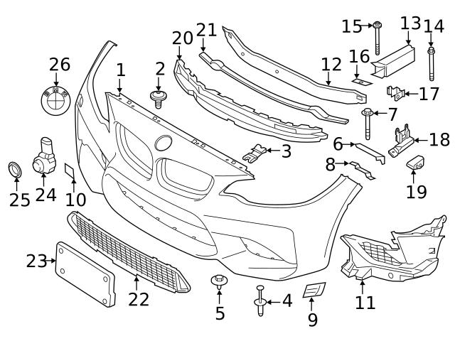 Genuine BMW 51118068557 Headlight Washer Cover; Left - BMW