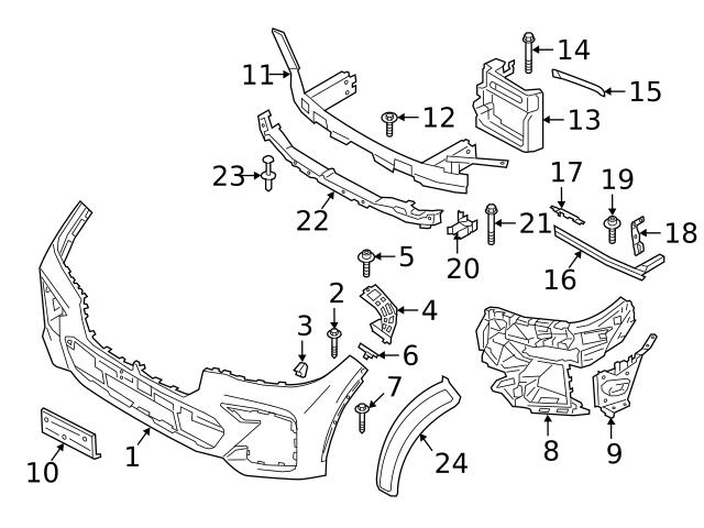 Genuine BMW 51118069892 Bumper Cover Bracket; Right - BMW