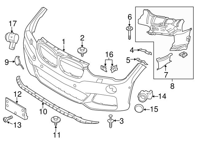 Genuine BMW 51118073959 Fog Light Bracket; Left - BMW