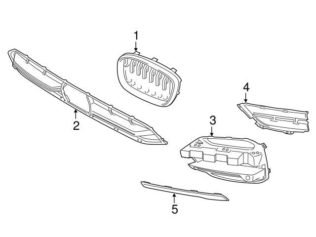 Genuine BMW 51118092760 Grille; Front Right - BMW