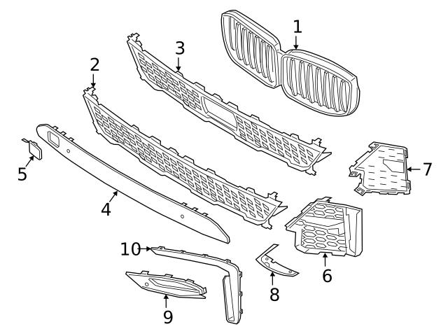 Genuine BMW 51118092883 Grille Molding; Right - BMW